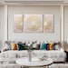 Set of 3 Gold Shiny Abstract Art Heavy Texture Pink Abstract Painting ...