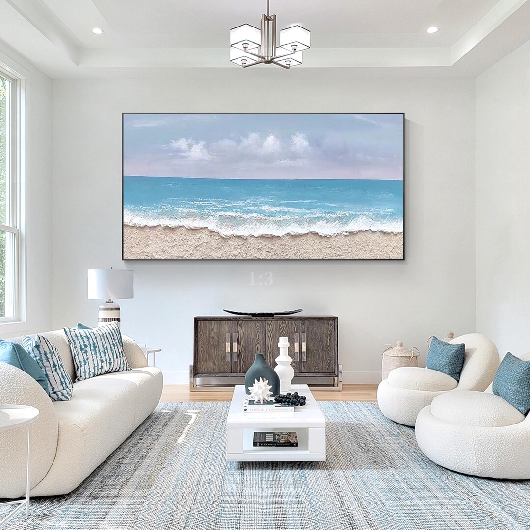 Large 3D Wave Painting: Textured Seascape Wall Art - Etsy