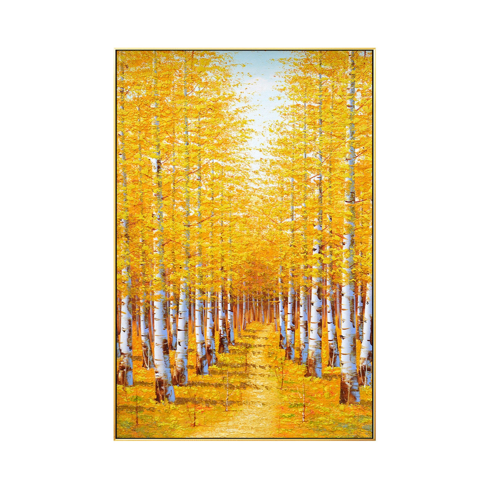 Hand-painted Aspen Tree Landscape: Abstract Acrylic Painting on Canvas ...