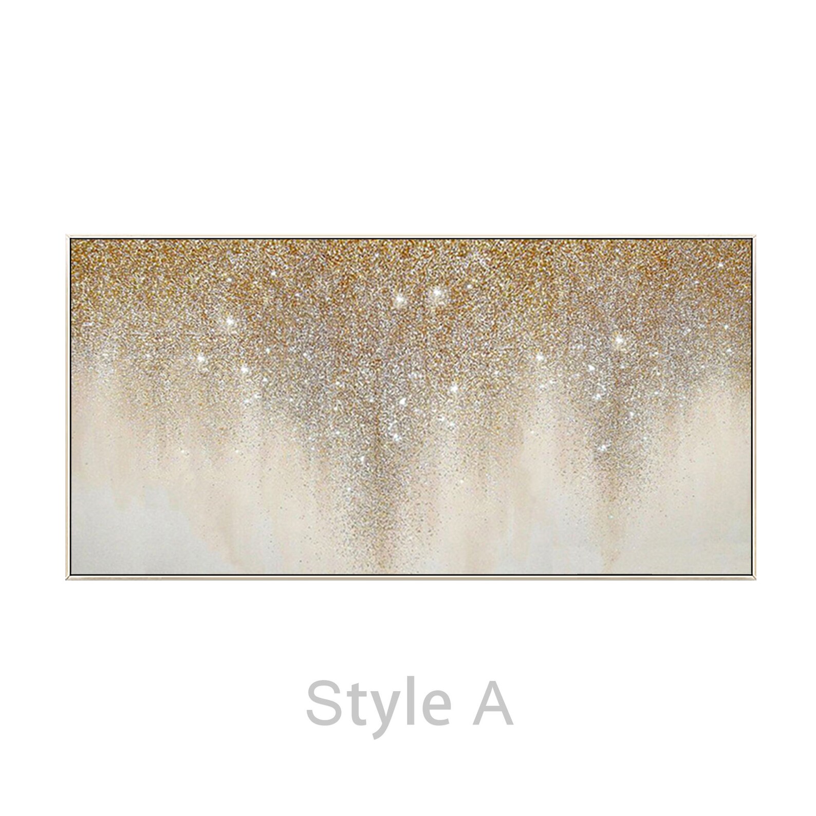Light Blue Wall Art Pink Modern Abstract Shiny Painting Silver Gold ...