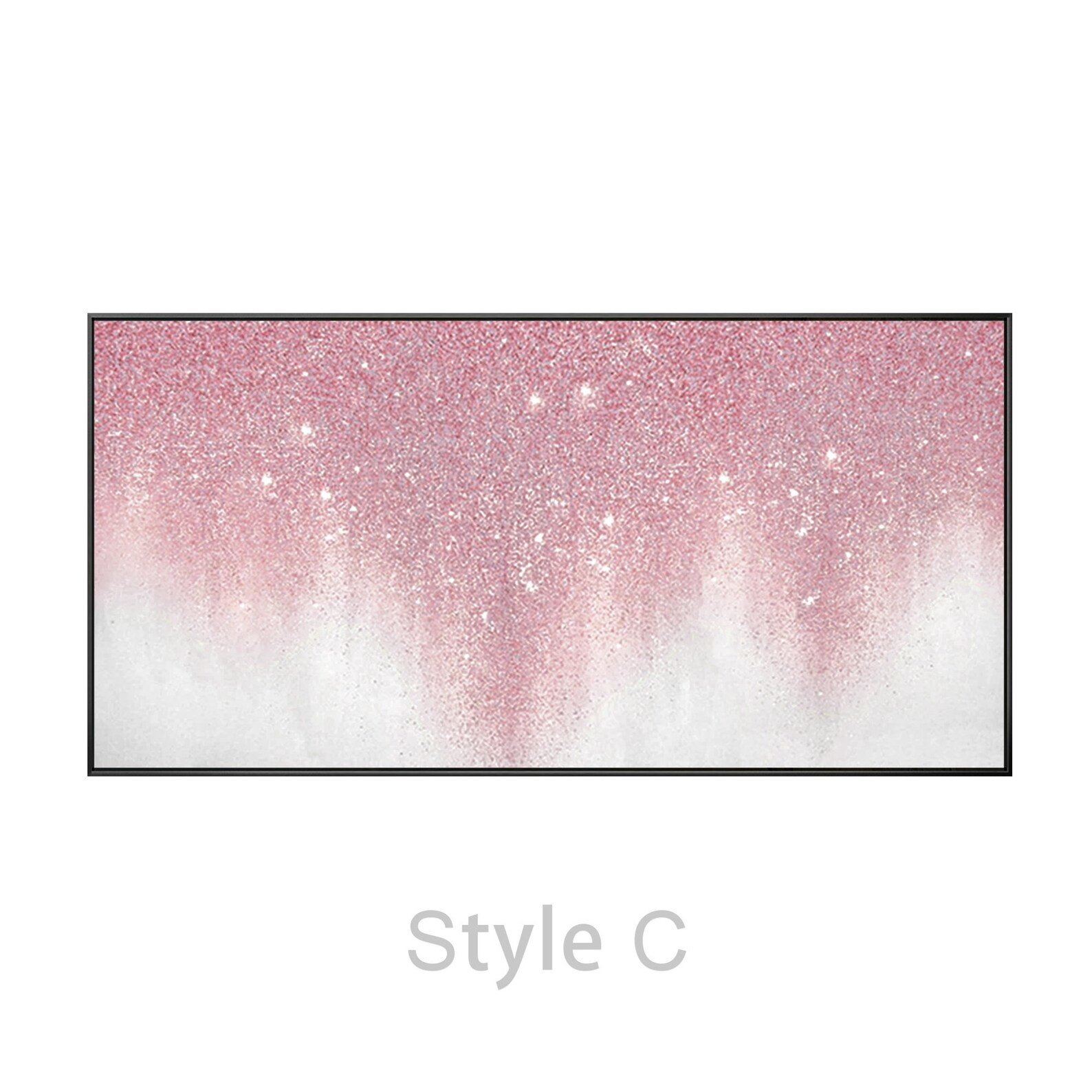 Light Blue Wall Art Pink Modern Abstract Shiny Painting Silver Gold ...