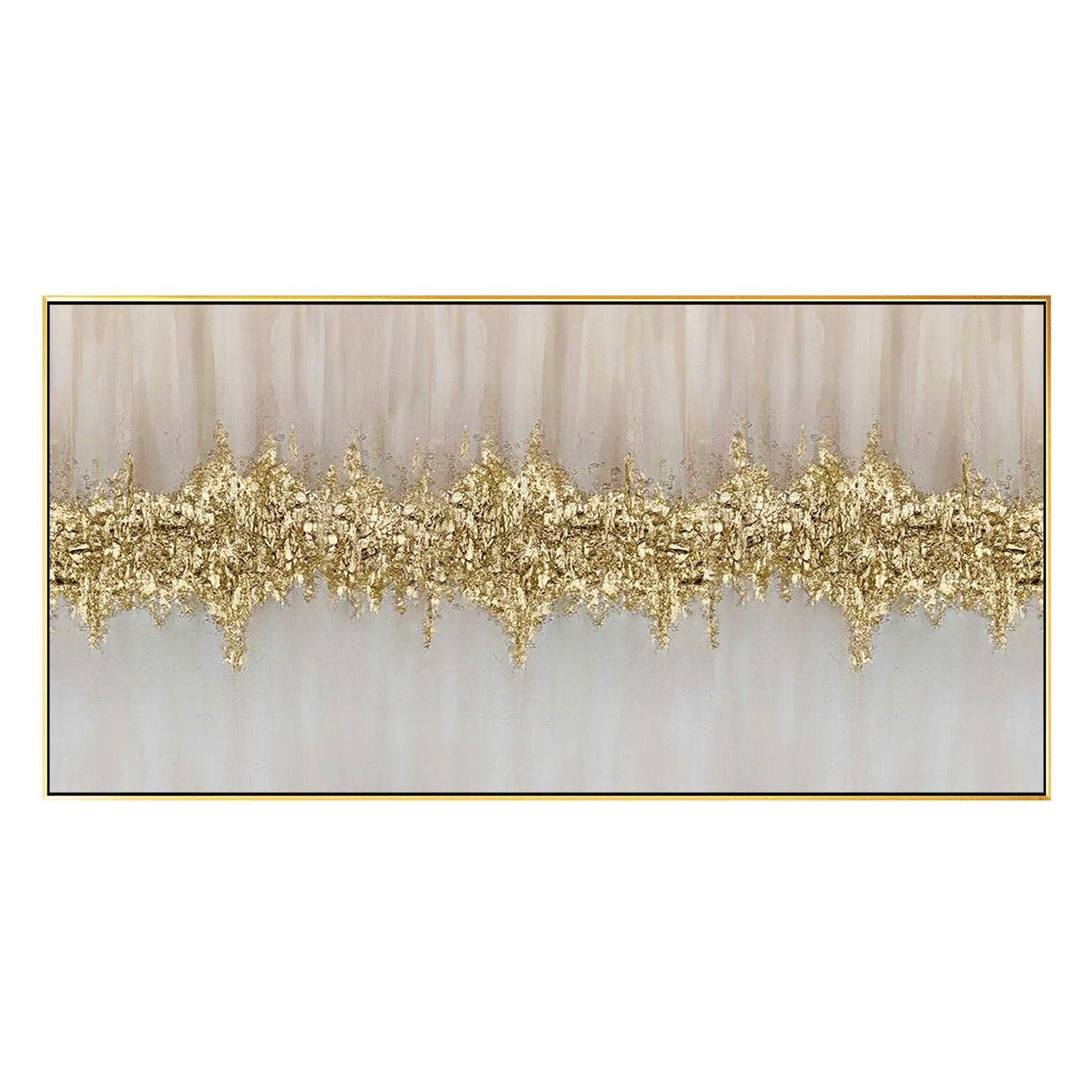 Thick Texture Gold Wave Painting Gold Leaf Abstract Framed - Etsy