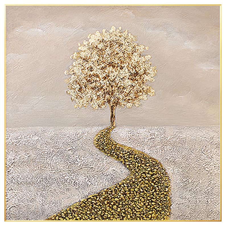 Gold Tree Art 3D Textured Art Gold Leaf Painting Framed Wall - Etsy