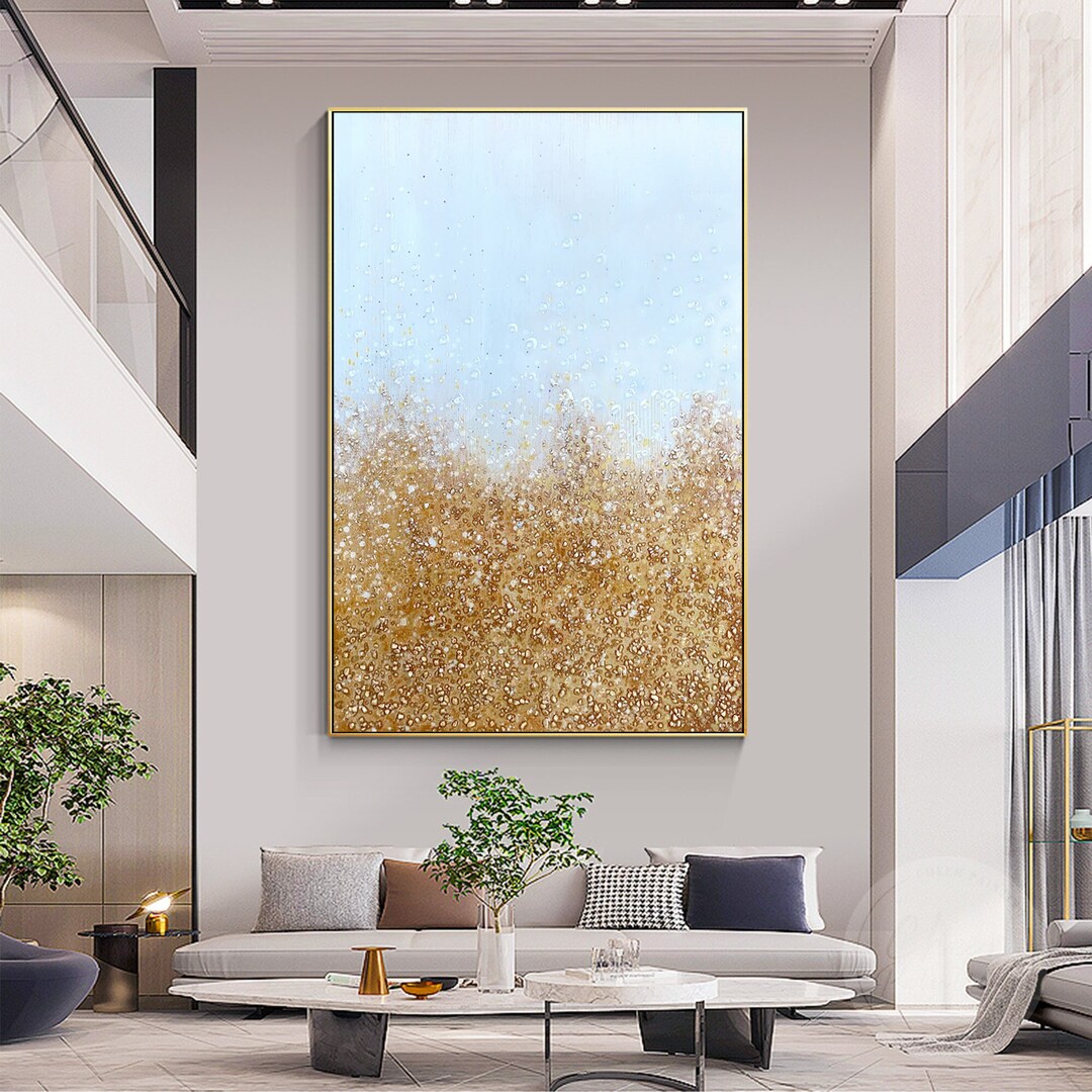 Gold Color Fancy Resin Art 3D Textured Art Crystals Wall Decor Original ...