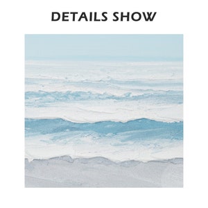 Light Blue Seascape Painting: 3D Textured Ocean Wave Art - Etsy