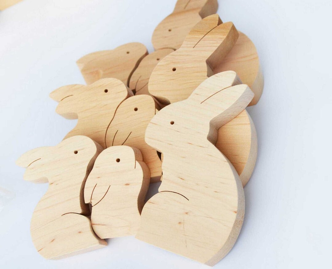 Wood Rabbit Family Toys - Etsy