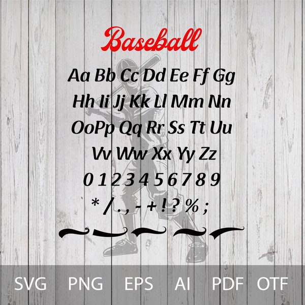 Baseball Script With Tail - Etsy