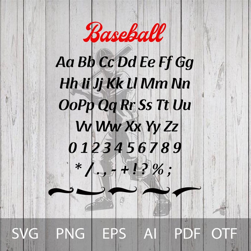 Baseball Font With Tail - Etsy
