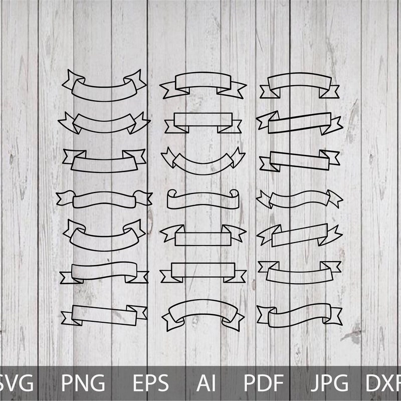 Curved Banners Svg - Etsy