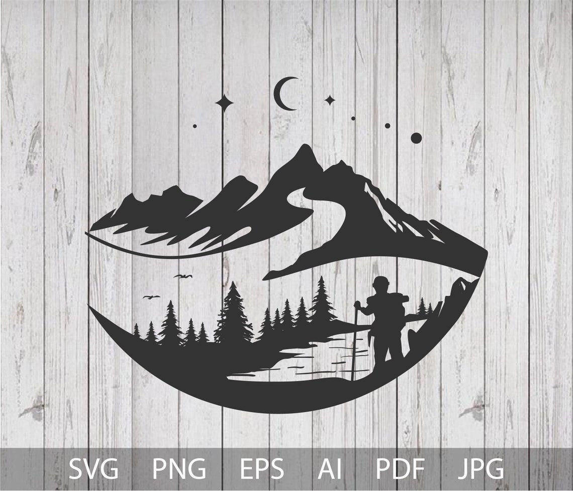 Mountain Svg Nature Svg Outdoors Svghunter Files for - Etsy
