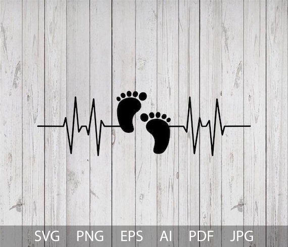 Baby Footprint SVG Baby Feet Svg Baby Footprint Heartbeat | Etsy