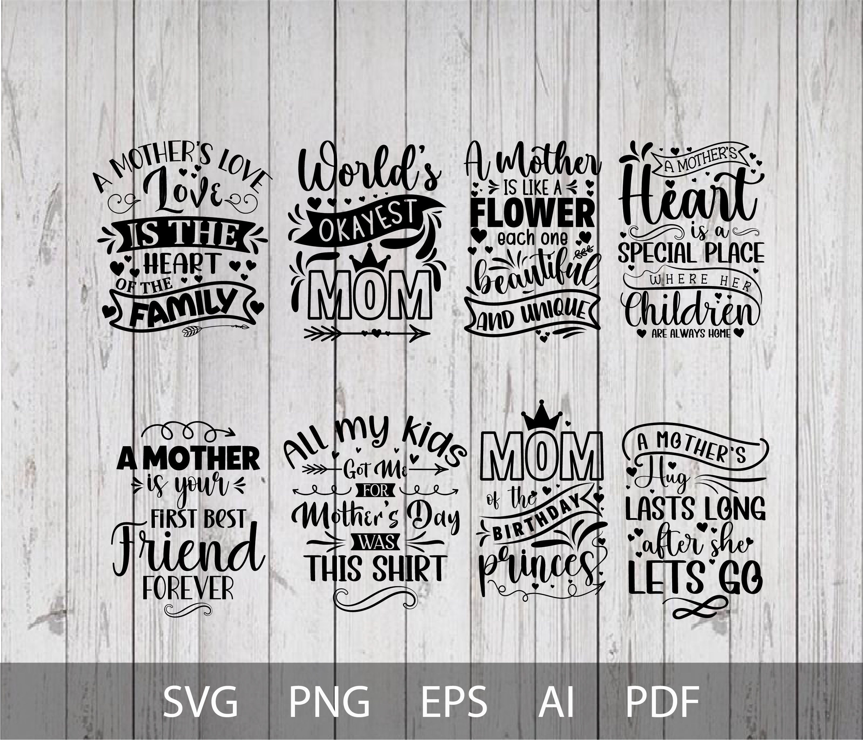 Mom Svg Bundle Hand Letteredmothers Day Svgmom Life Svgmama - Etsy