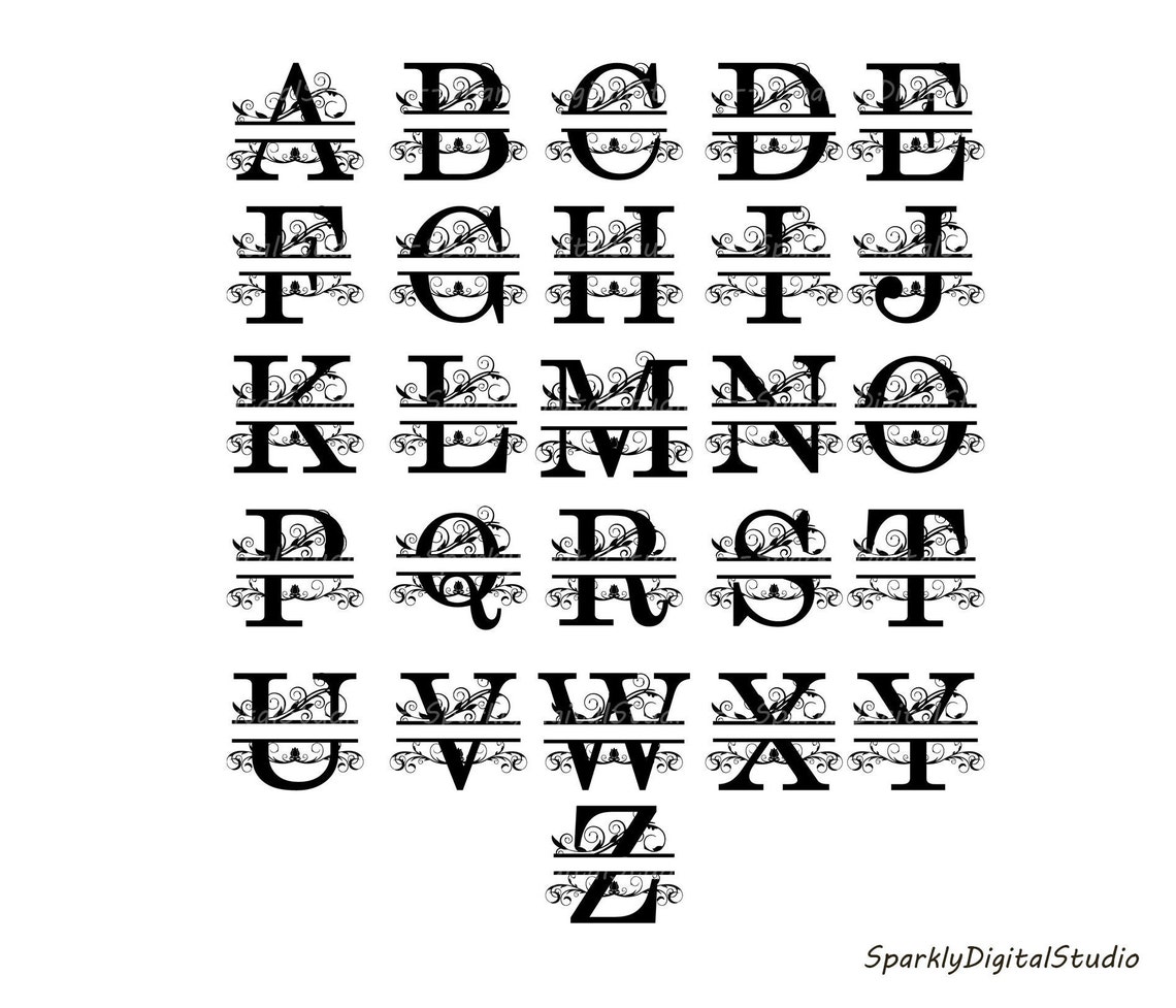 Split Monogram Svg, Split Letter Svg, Alphabet Svg Files for Cricut ...