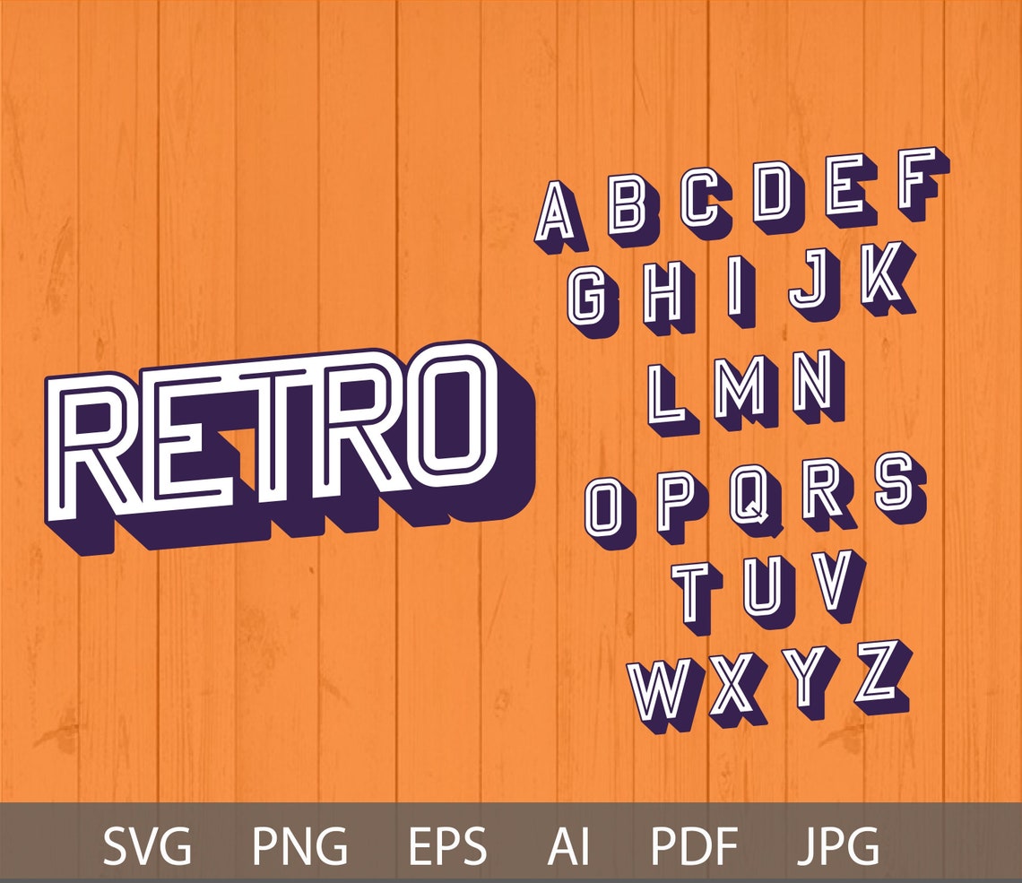 Retro Alphabet Retro Alphabet Svg Retro Font 70s Color - Etsy