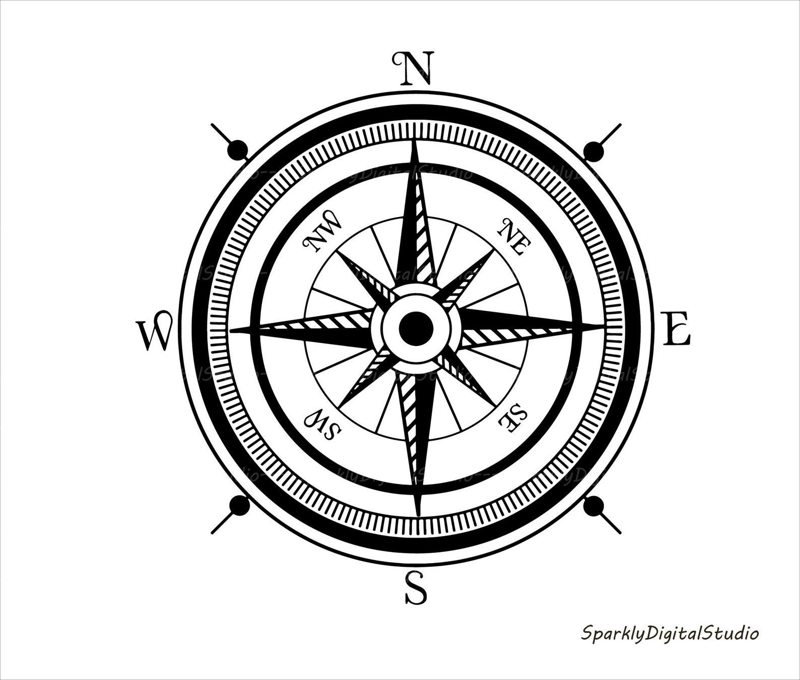 Compass Rose Svg Nautical Compass Svg Nautical Compass | Etsy