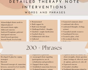 Therapy Interventions List, Clinical Terms Cheat Sheet, Reference for ...