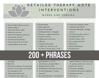 Therapy Interventions List, Clinical Terms Cheat Sheet, Reference for ...