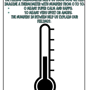 Feelings Thermometer SEL Activity Printable for Therapists/school ...