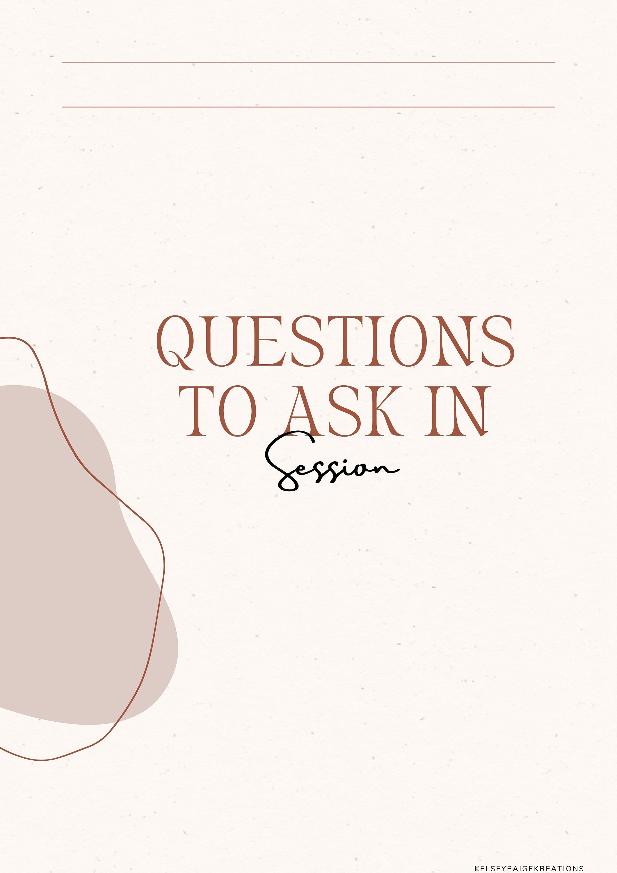 Therapy Session Questions, Therapists Session Guide, Cheat Sheet of ...