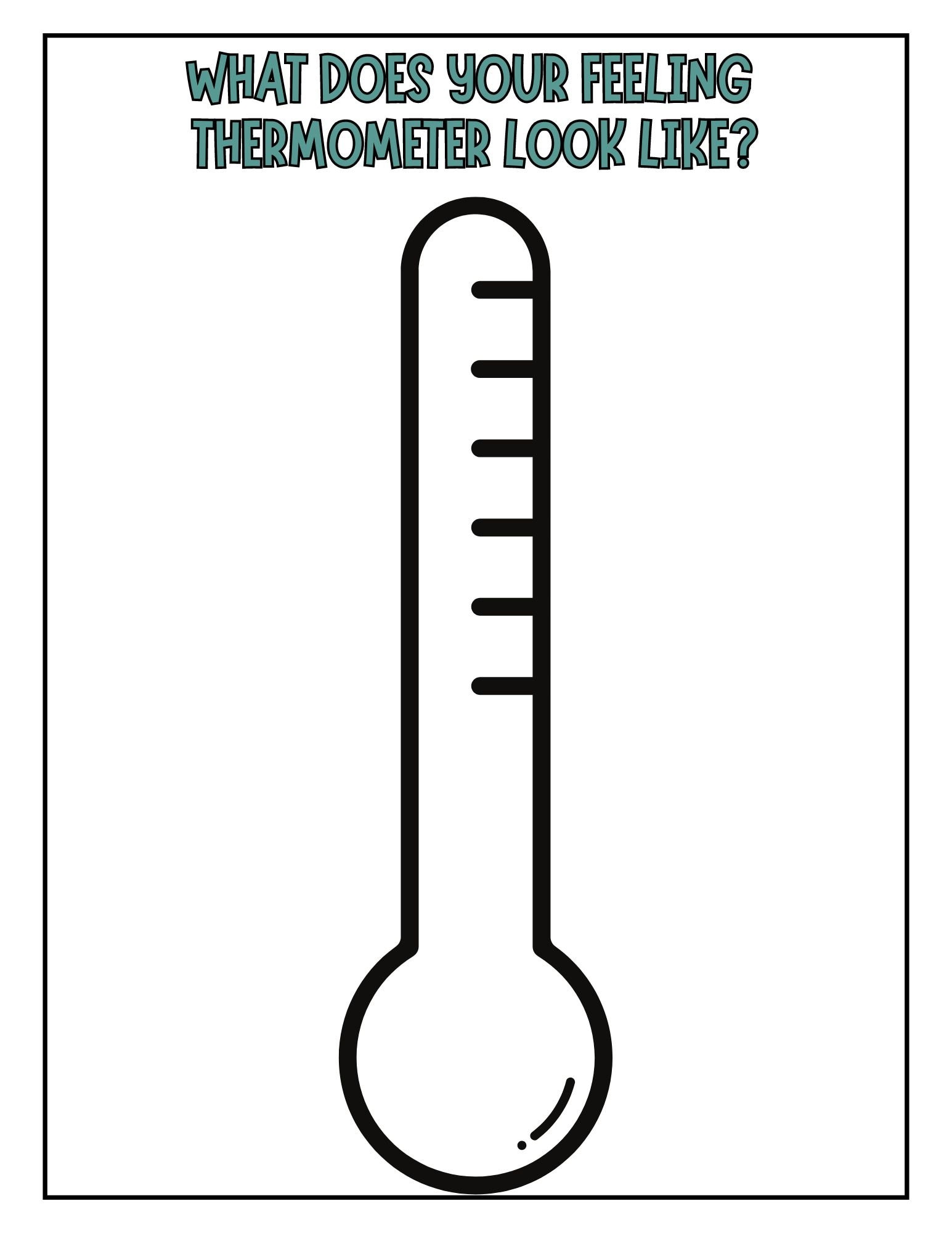 Feelings Thermometer SEL Activity Printable for Therapists/school ...