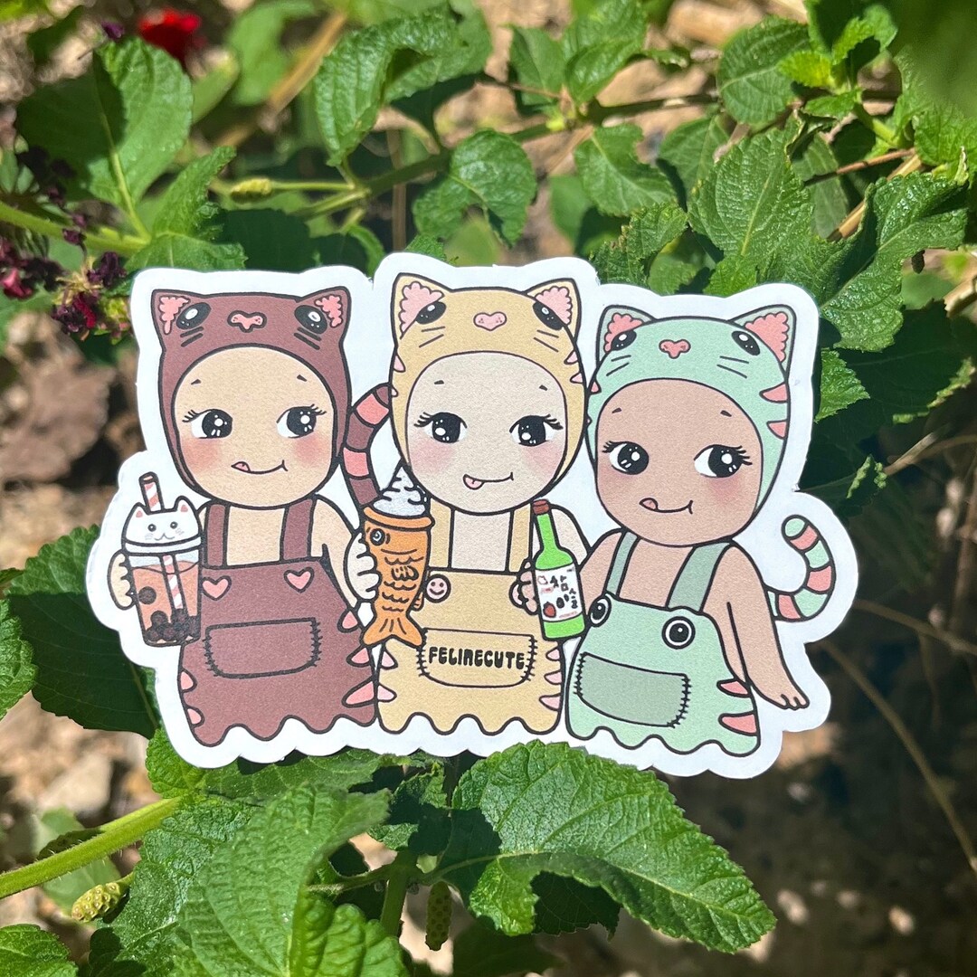 Asian Food Baby Cat Sticker Trio - Etsy