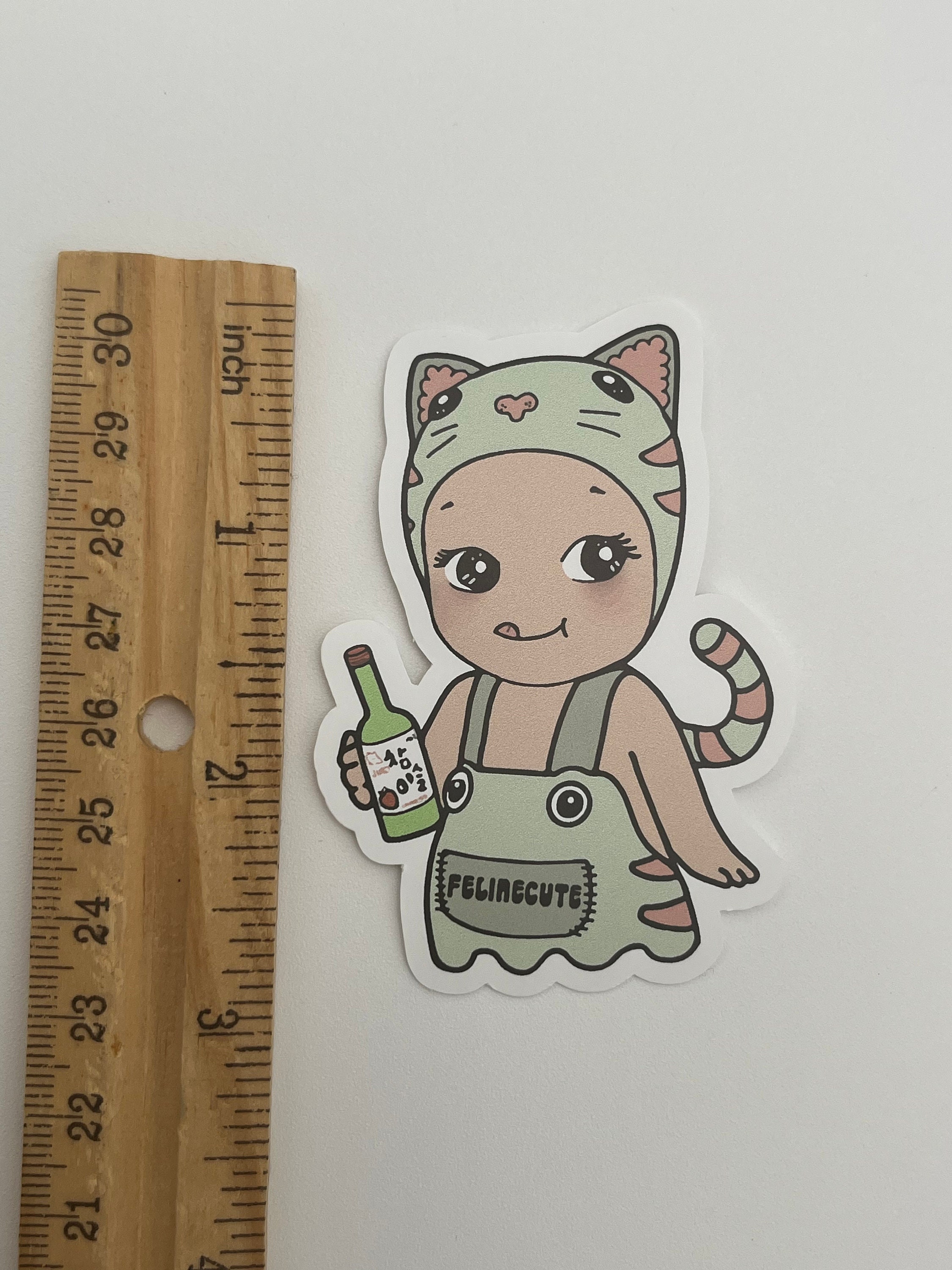 Soju Baby Cat Sticker Angel Vinyl - Etsy