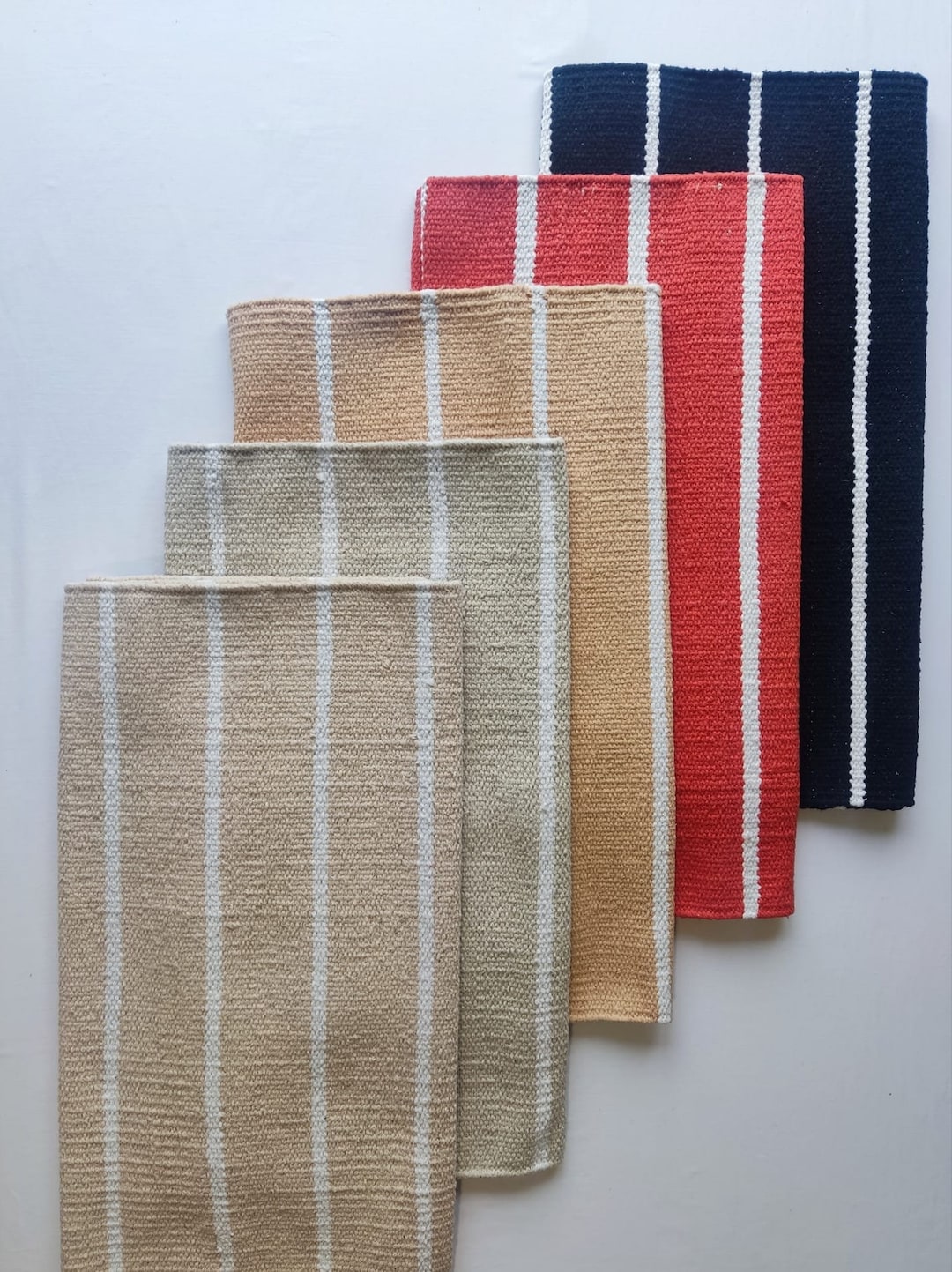 Cotton Flatweave Rug 50x80cm - Machine Washable - Small Rug - Bath ...
