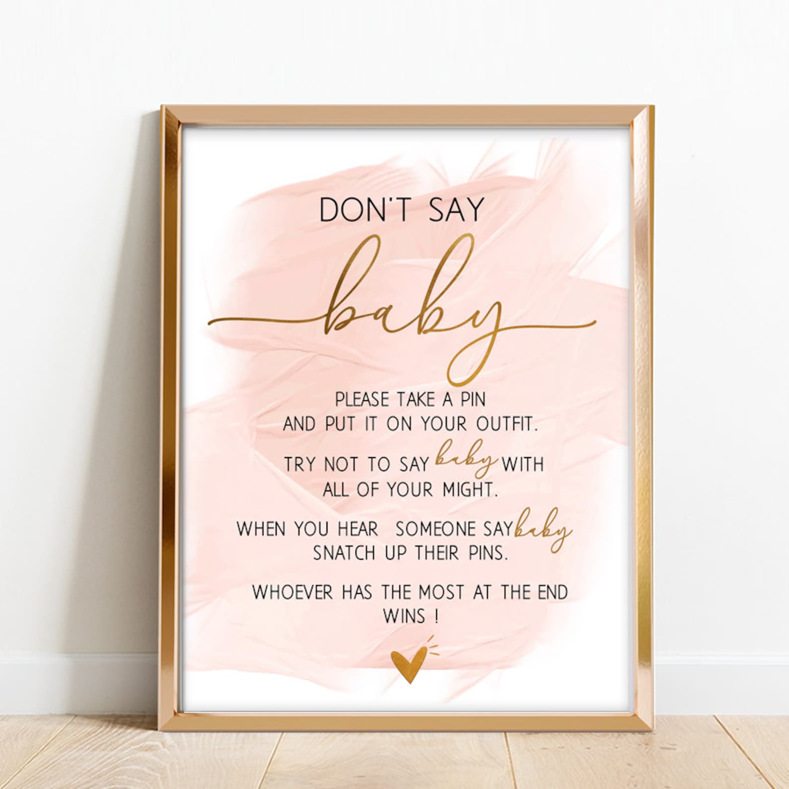 Dont Say Baby Game Printable, Dont Say Baby Sign, Don't Say Girl Baby ...