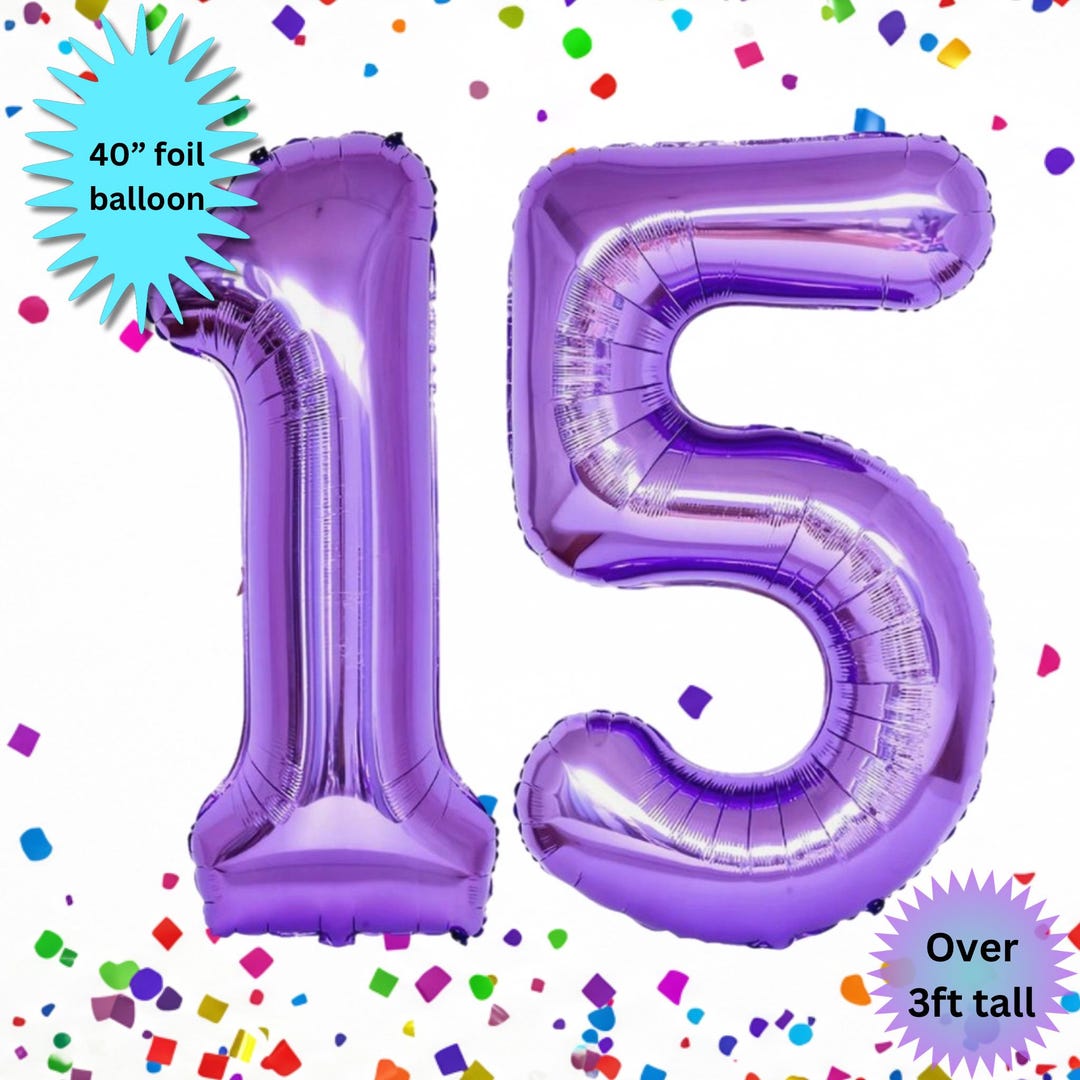 Giant 40” Purple Number Foil Balloon- Number Balloon Party - Photoshoot ...
