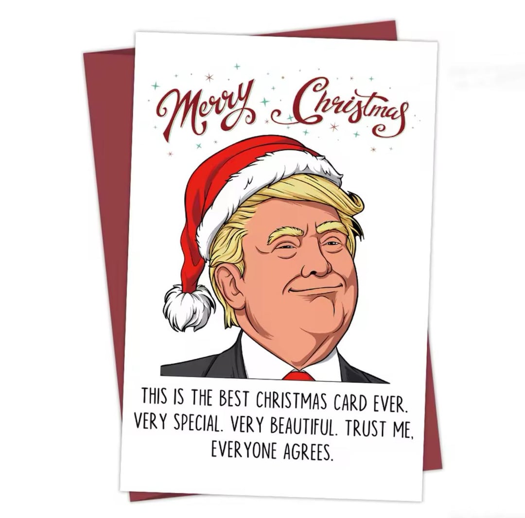 Trump Holiday Card trump Christmas MAGA Holiday Christmas Cards Funny ...
