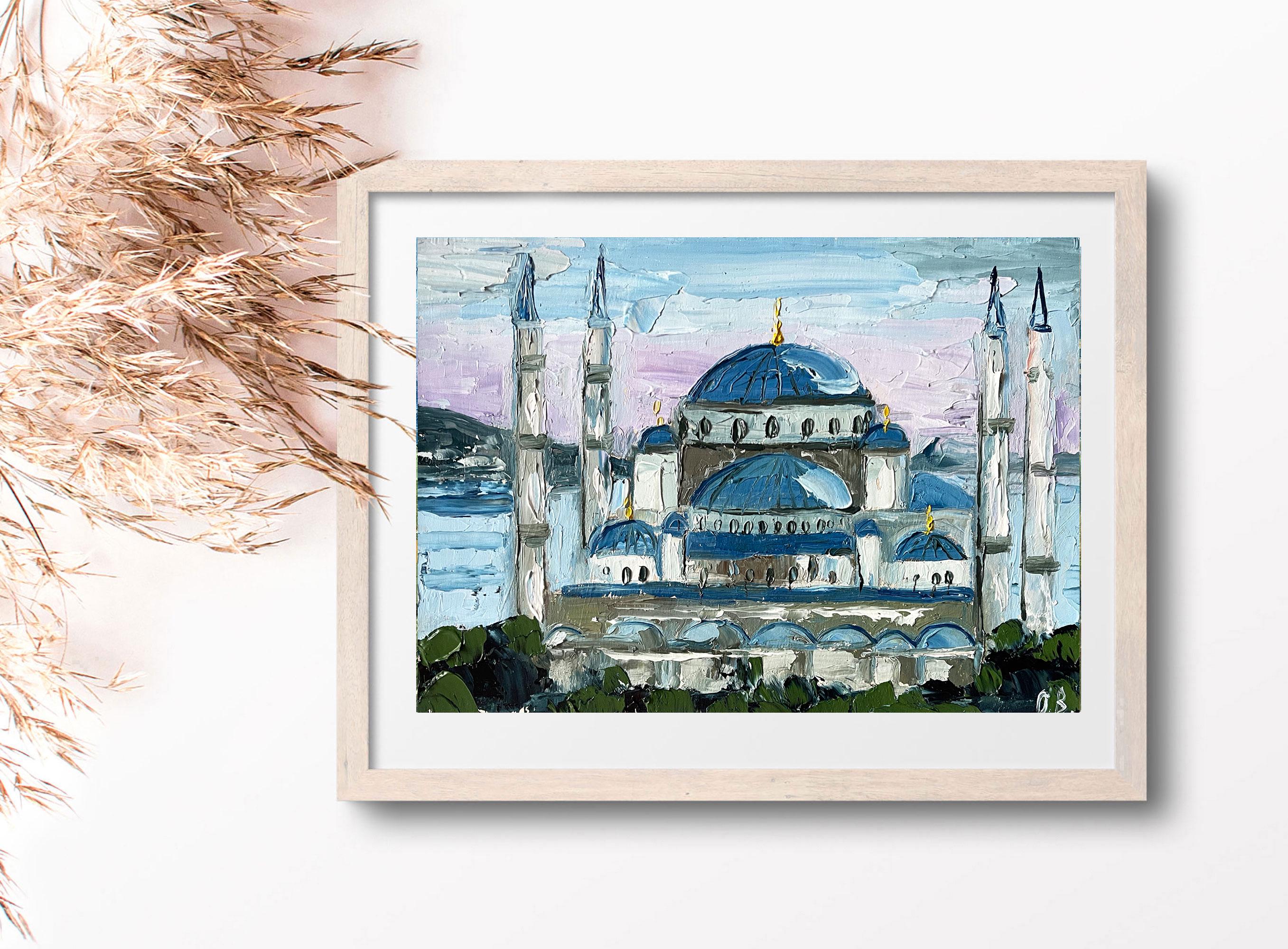 Blue Mosque Painting Istanbul Original Art Impasto Oil Painting 6x8" by ...