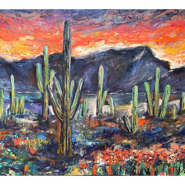 Saguaro Painting - Etsy