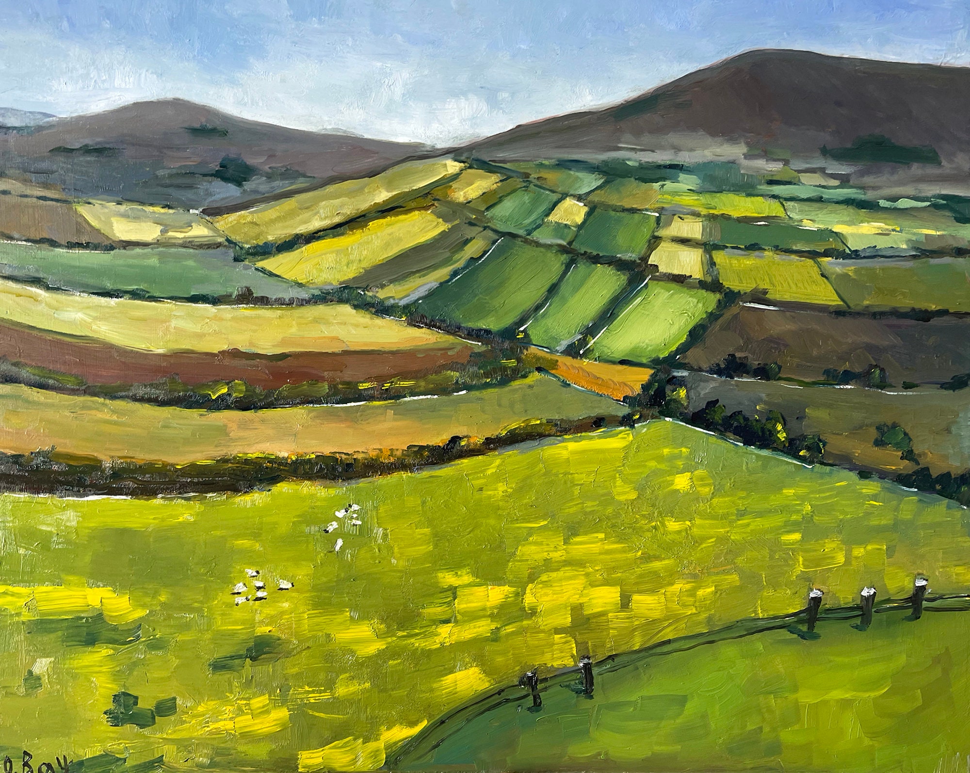 Irish Countryside Oil Painting Ireland Mountain Forest Green Landscape