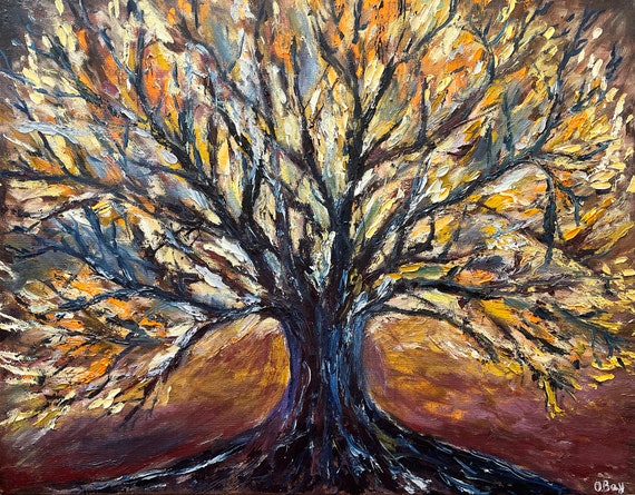 Abstract Oak Tree Paintings