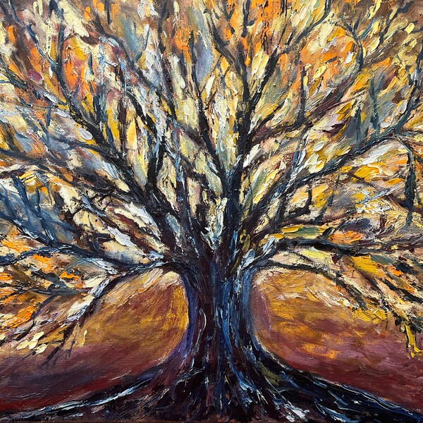 Oak Tree Painting - Etsy