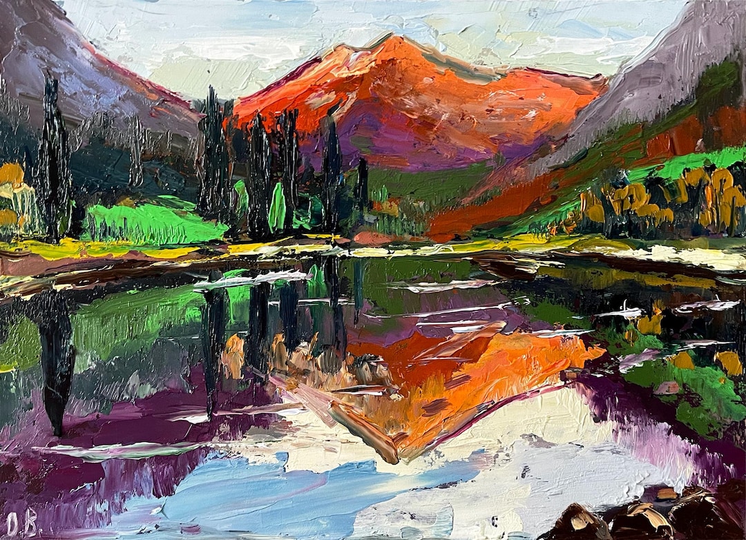 Colorado Painting Landscape Original Art Colorado Rocky Mountains Art 8 ...