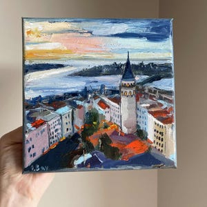 Istanbul Malerei Galata Original Art Golden Horn Impasto Ölgemälde ...