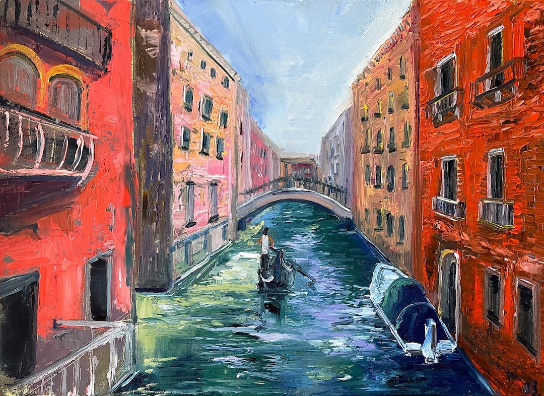Venice Painting Gondola Original Art Italy Impasto Oil Painting 14x20 ...