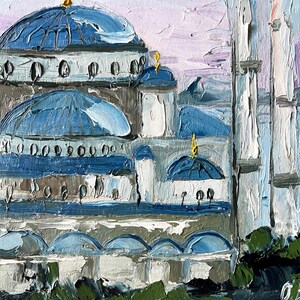 Blue Mosque Painting Istanbul Original Art Impasto Oil Painting 6x8" by ...