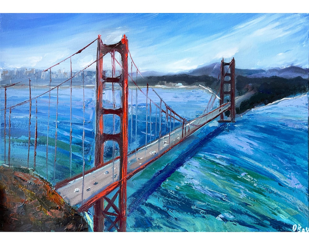 Golden Gate Bridge Painting Original Art San Francisco Art 14x20" by ...