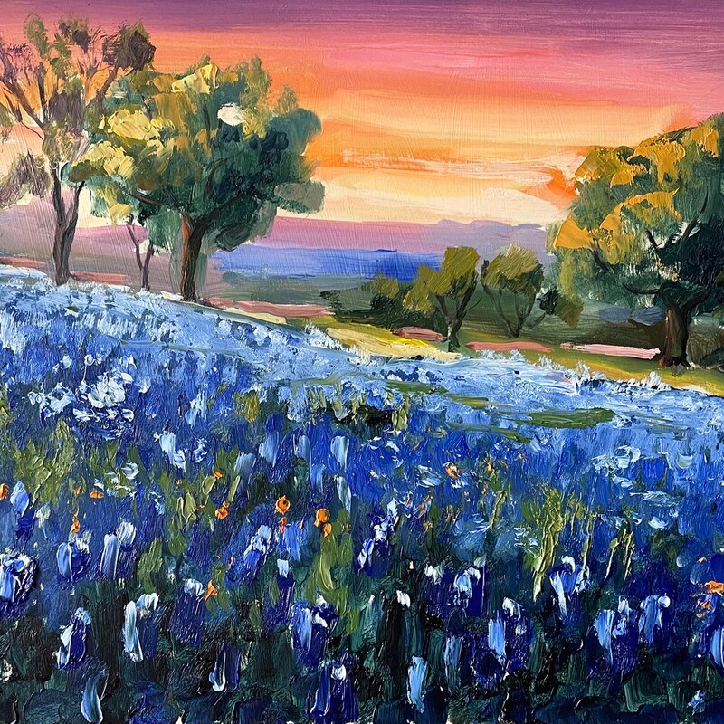 Bluebonnet Painting - Etsy