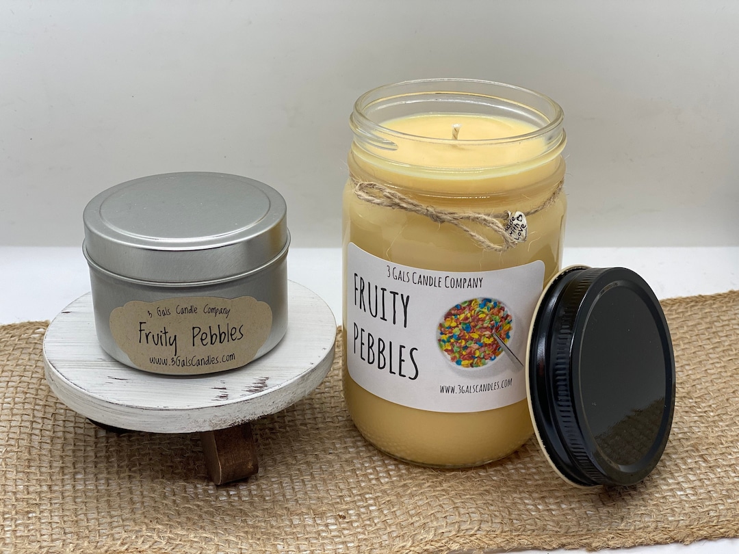 FRUITY PEBBLES Soy Wax Candle | Hand Poured | Cereal Candle | Scented ...