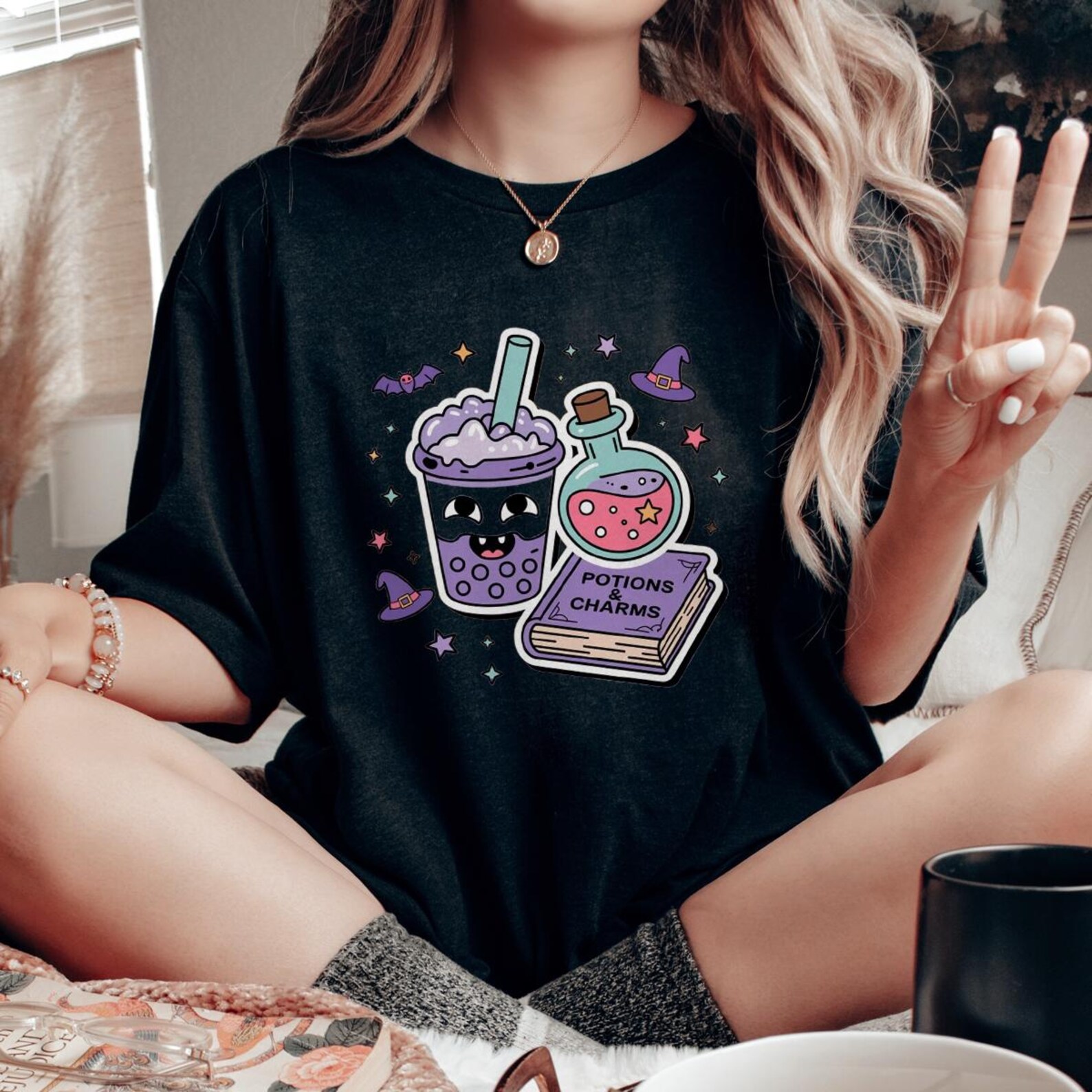 Kawaii Boba Witch PNG Clipart | Cute Halloween Potion Sticker Design ...