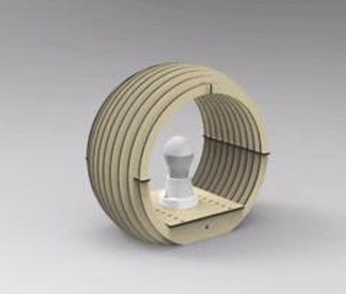 Round Wooden Lamp Laser Cut Files, Modern Minimalist Lamp Shade SVG DXF ...