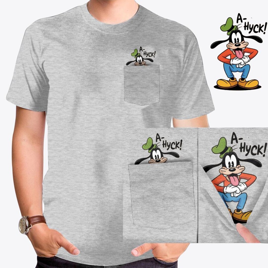 Goofy "a-hyuck!" Pocket Shirt – Funny Goofy Design – Disney Pocket Tee ...