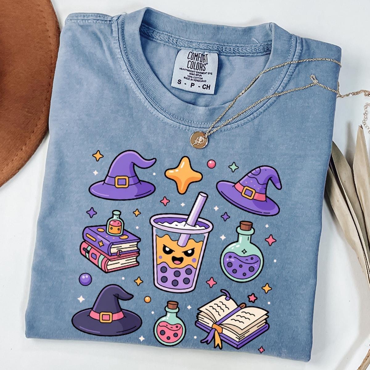 Kawaii Halloween Boba PNG Clipart | Cute Witch Hat Potion Book Digital ...
