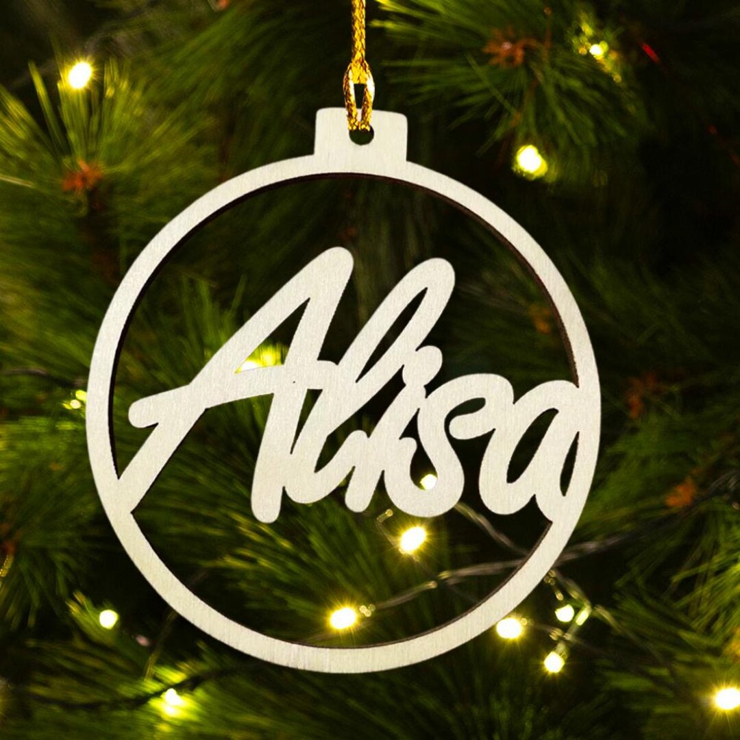 Personalized Name Laser Cut File Ornament, SVG File Custom Christmas ...