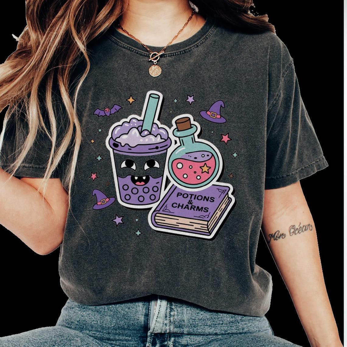Kawaii Boba Witch PNG Clipart | Cute Halloween Potion Sticker Design ...
