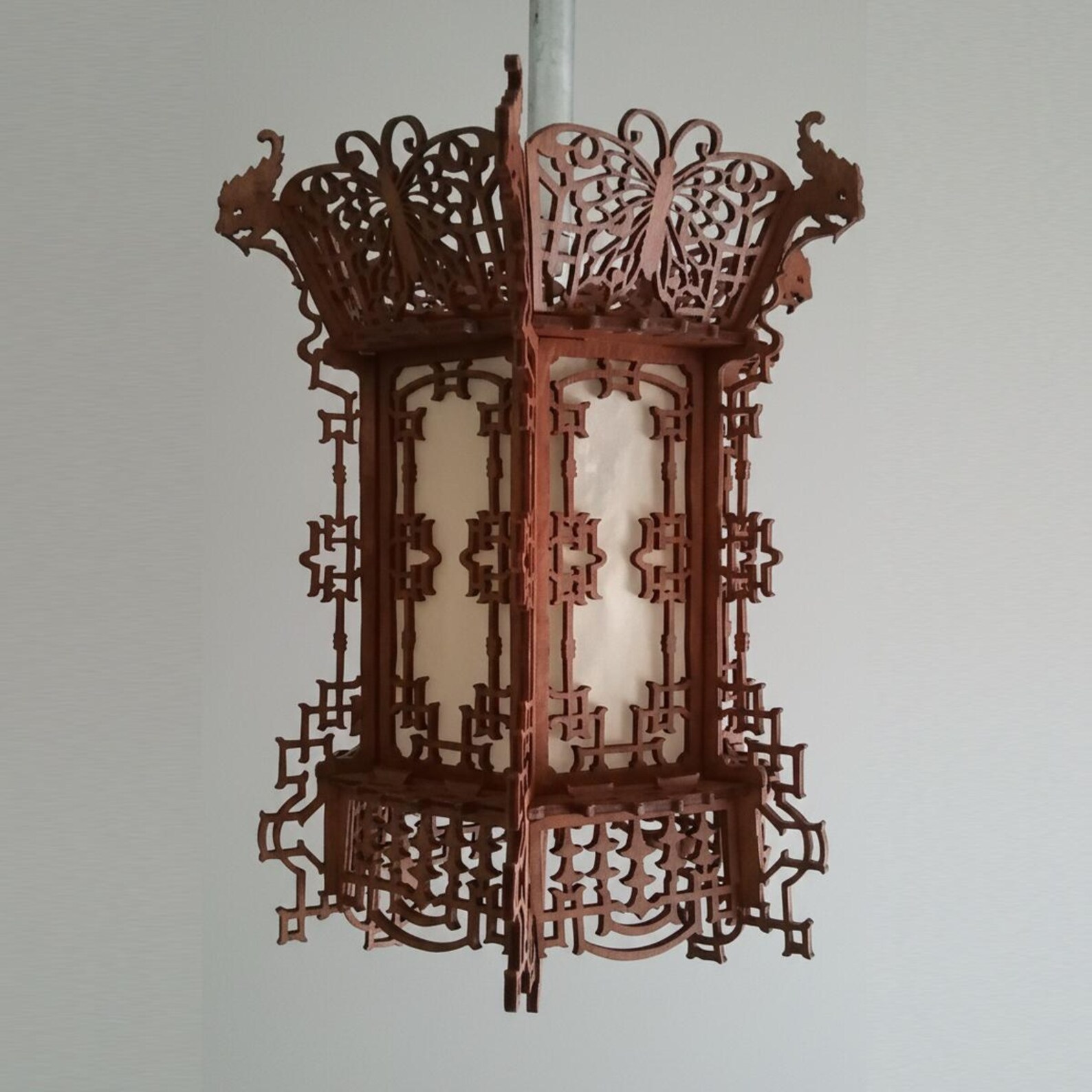 Oriental Lantern Laser Cut File | Chinese Style Wooden Lamp Svg DXF CDR ...