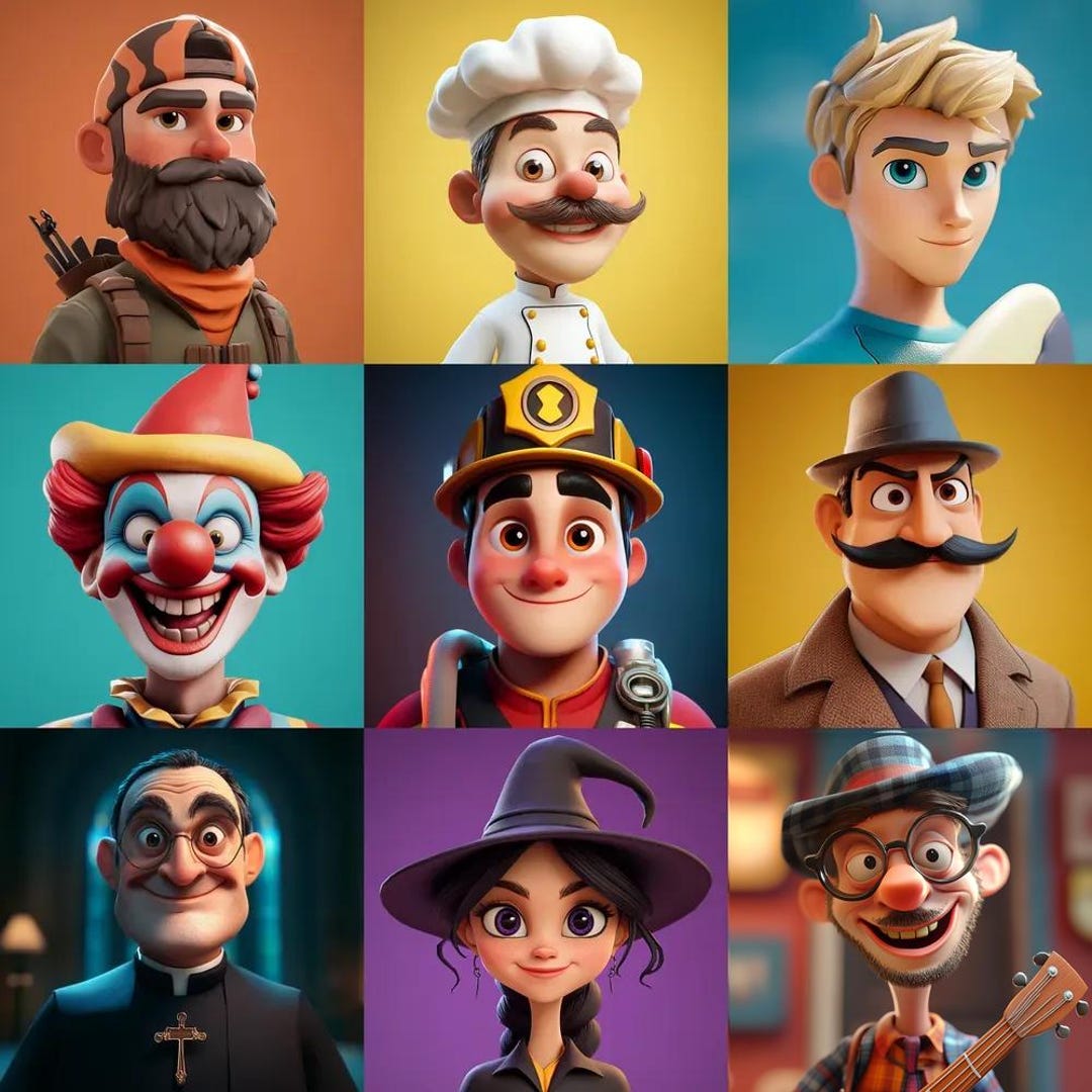 AI Character Design Prompt, Cartoon Character Generator, Midjourney ...
